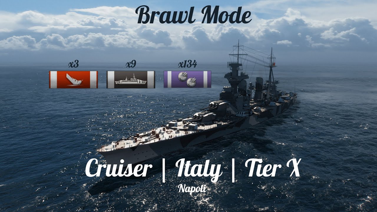 Italian Tier X cruiser Napoli: Incredible battle against 4 ships in ...