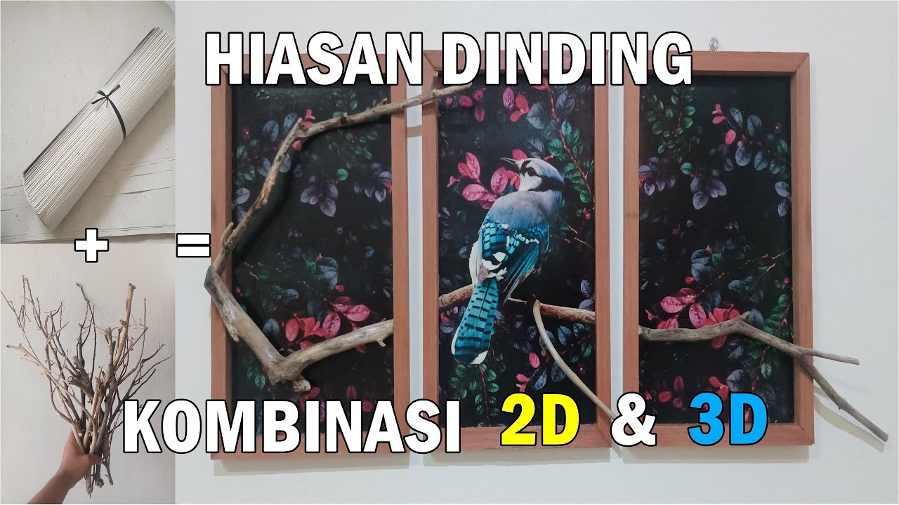 Cara Membuat Hiasan Dinding dari Kertas Nasi dan Limbah Kayu Pantai || Kombinasi Gambar 2D dan ...