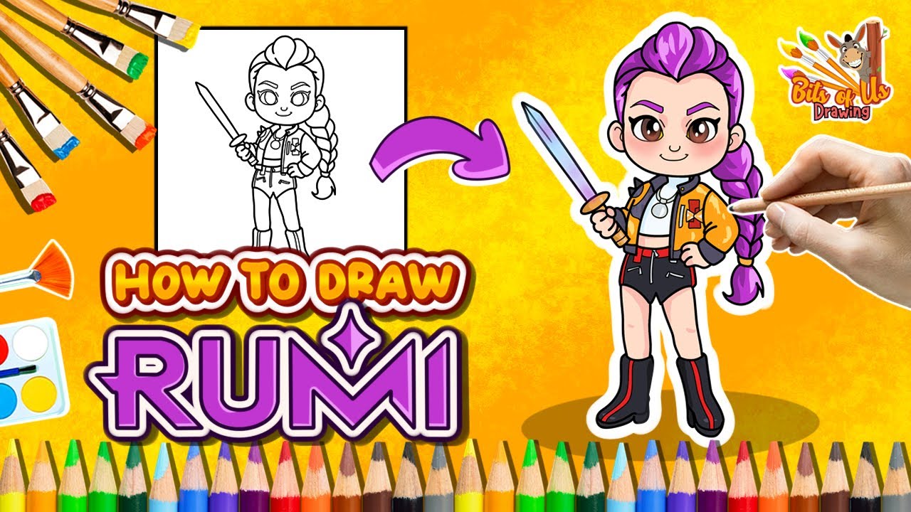 How to Draw Huntrix KPop Demon Hunter RUMI– Easy & Fun Step-by-Step ...