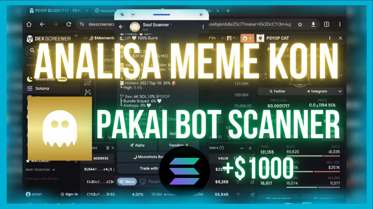 Cara Analisa Meme Koin Solana di Bot Telegram Soul Scanner - YouTube