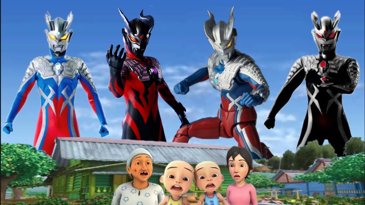 Upin & Ipin Ultraman zero, Ultraman ribut, melawan monster Ultraman ...