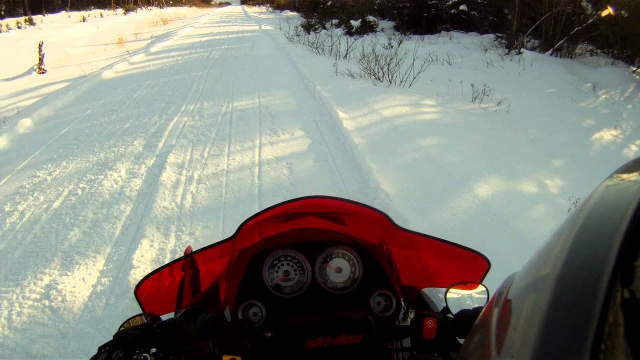 100 mph snowmobile run - YouTube