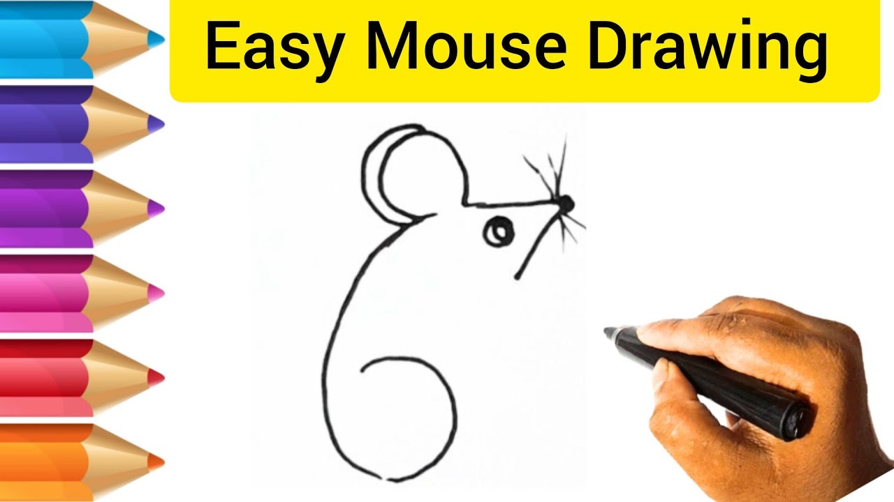 How to Draw Rat or Mouse from Number 67 | Mouse drawing easy step by ...