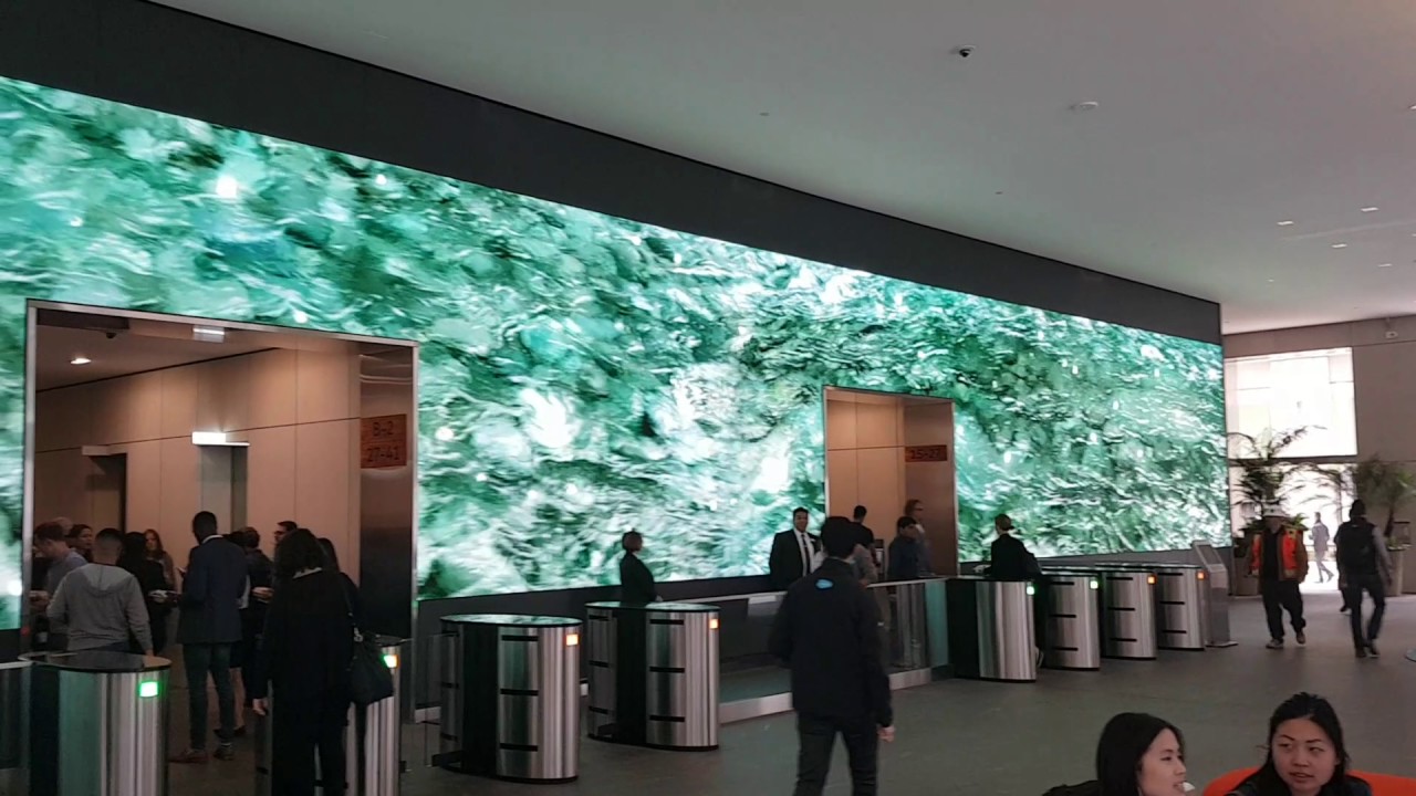 Salesforce video wall in San Francisco... - YouTube