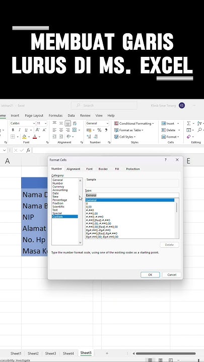 membuat garis lurus di ms excel #tutorial #exceltips #shortsfund - YouTube