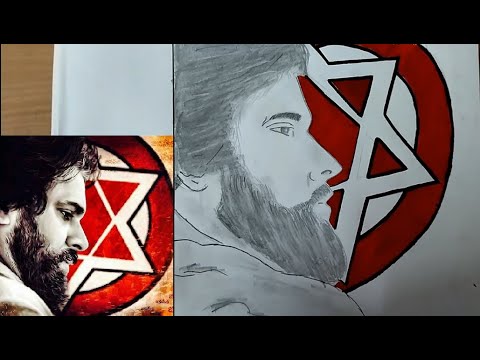 Pawan Kalyan drawing step by step easy | Pawan Kalyan Janasena drawing ...