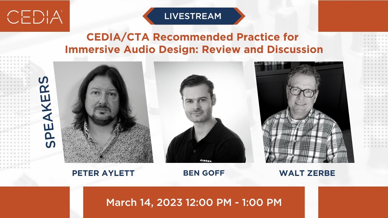 CEDIA/CTA Recommended Practice for Immersive Audio Design - YouTube