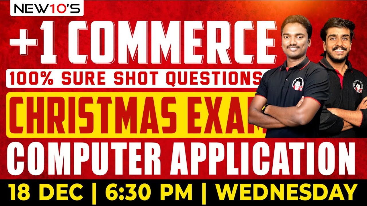 PLUS ONE COMMERCE COMPUTER APPLICATION CHRISTMAS EXAM || 2024 SURE SHOT ...