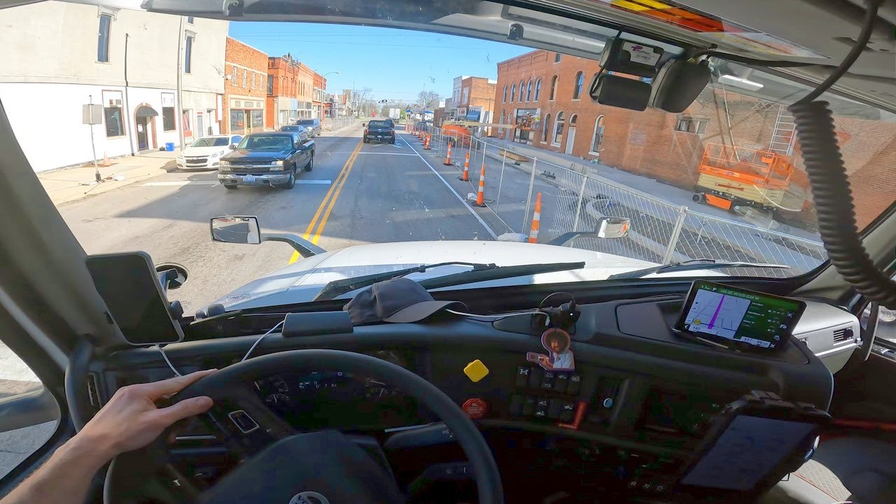 Driving A Semi Truck Through Little Towns Is Tight! - YouTube