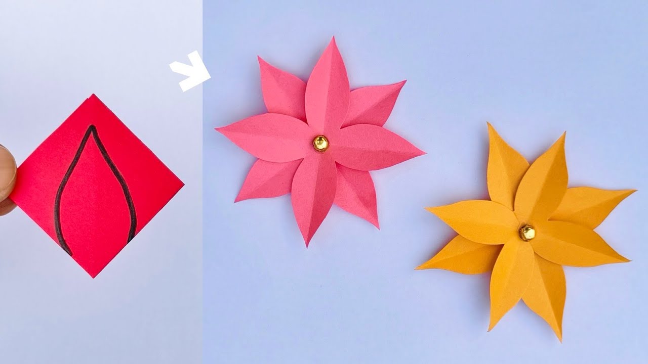 How to Make Paper Flowers Easy | Paper Flower Making Step By Step - YouTube
