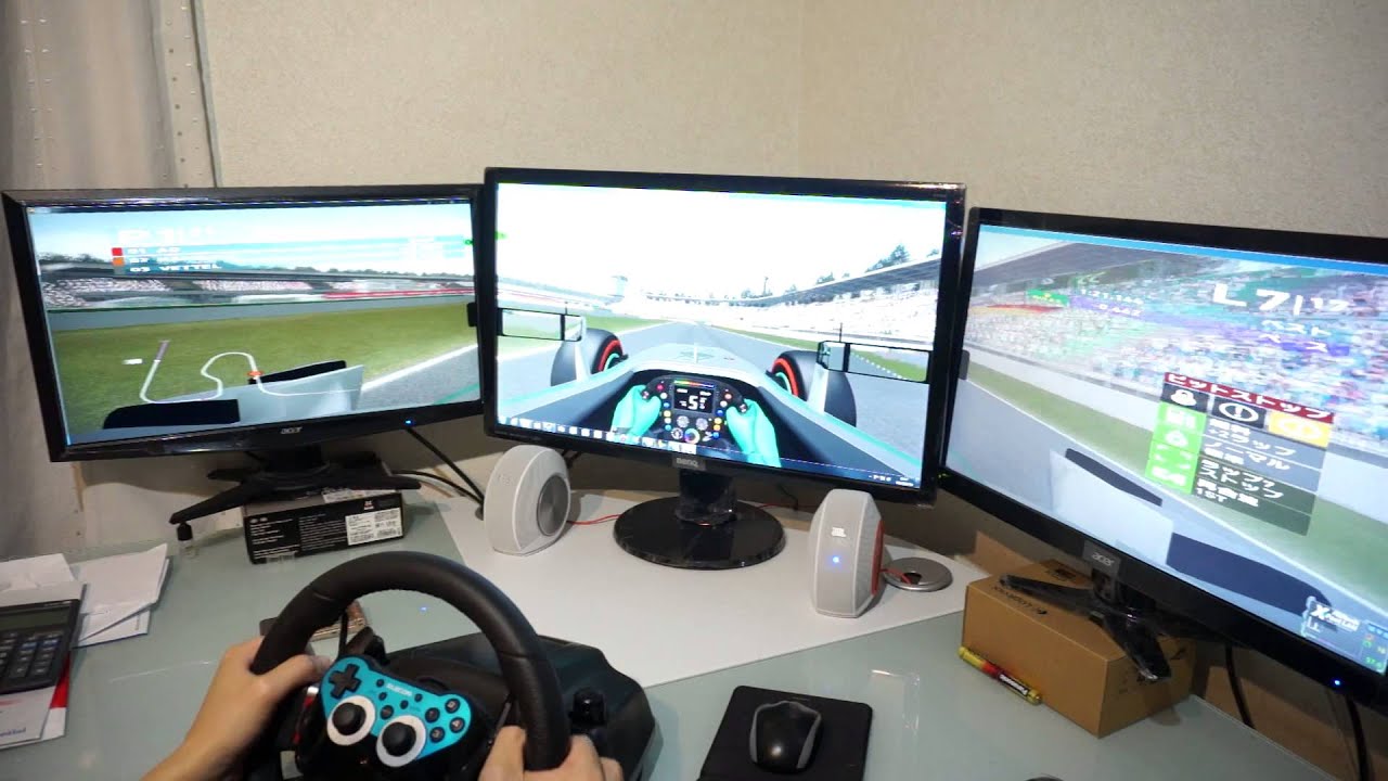 F1 2014 PC Gaming Setup 5760 X 1080 msi GTX970 test - YouTube