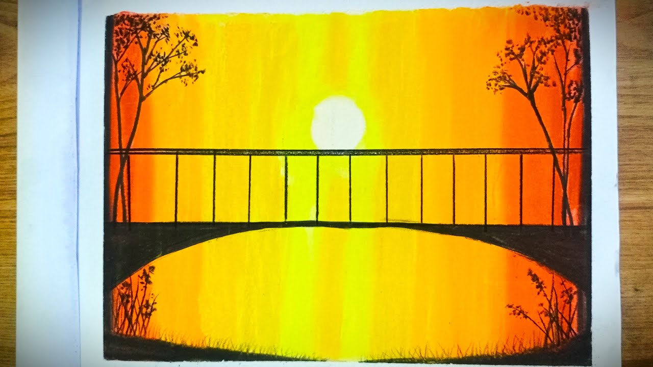 Beautiful scenery drawing with soft pastels || how to draw a beautiful ...