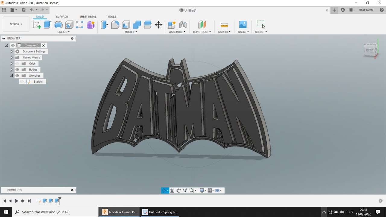 Creating 3D Image|Autodesk Fusion360| - YouTube