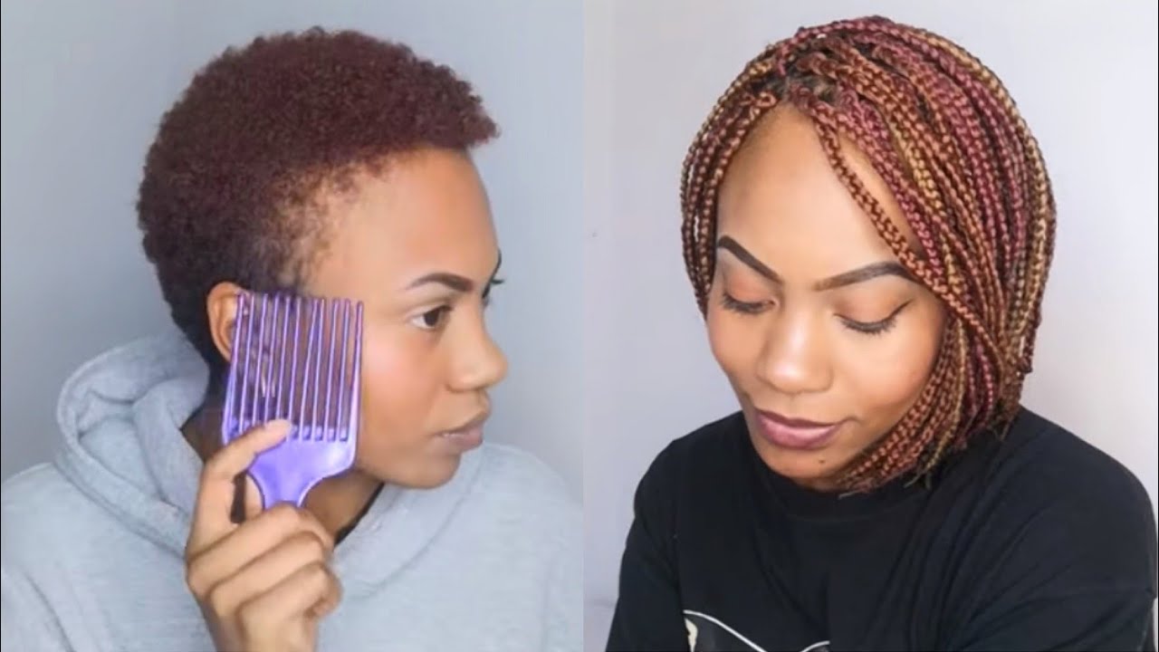 Trenzas Africanas Cortas En Cabello Extra Corto Box Braids Estilo Bob Youtube