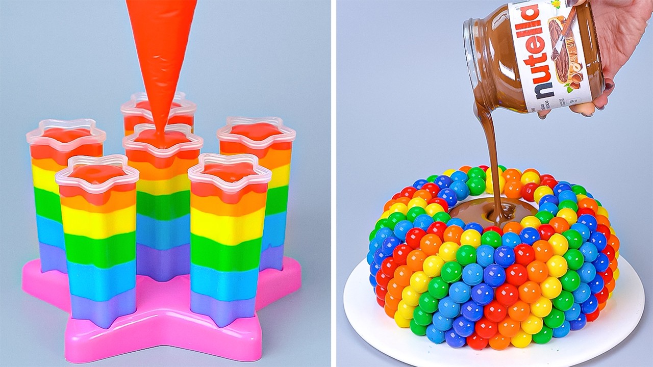 Relax With Layers Of Vibrant Rainbow Jelly 🌈 How To Make Unique Nutella ...
