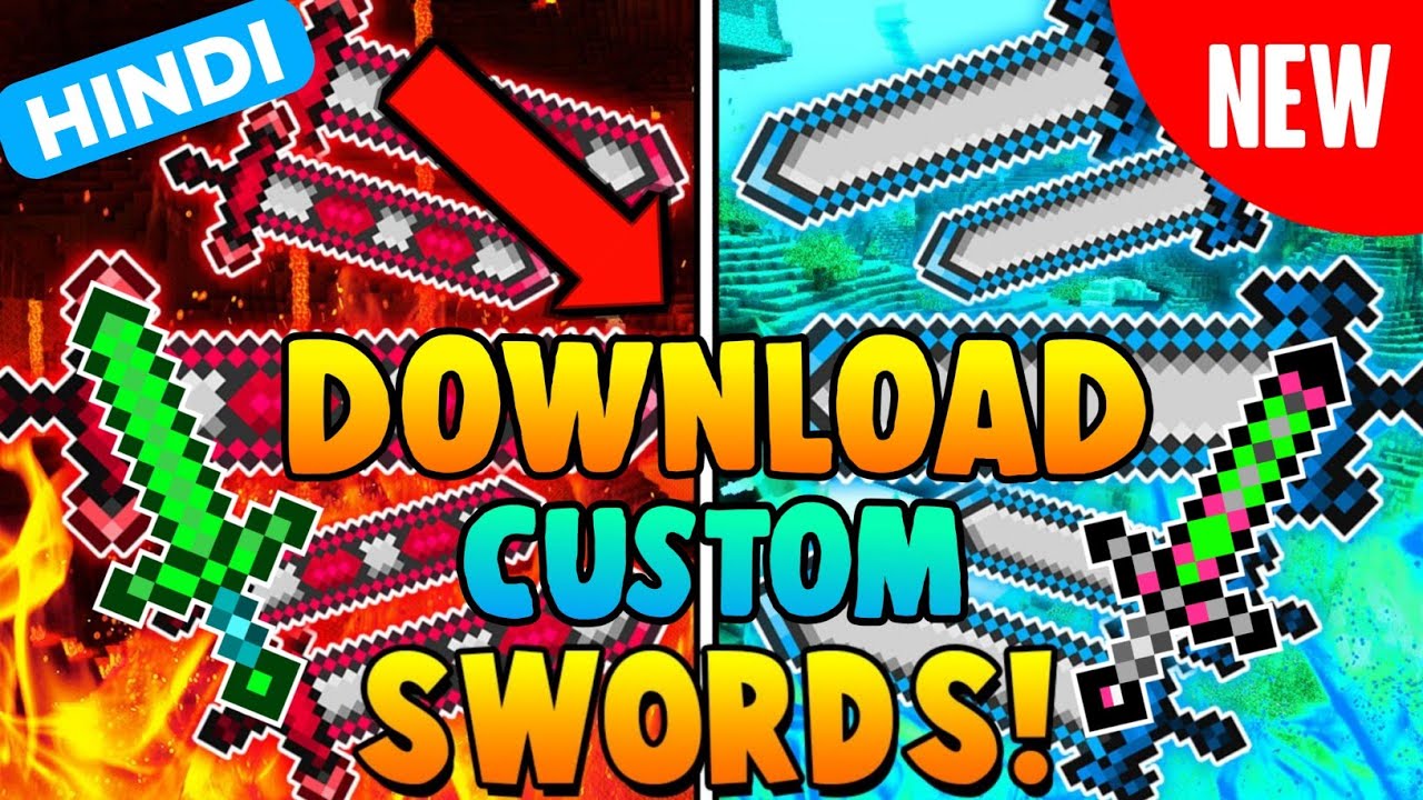 HOW TO DOWNLOAD CUSTOM SWORD MOD IN MINECRAFT - YouTube