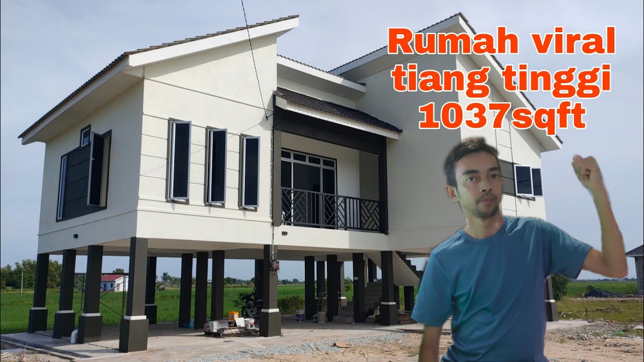 Rumah tiang tinggi [modern konsep] #rumahviral #rumahtiangtinggi - YouTube