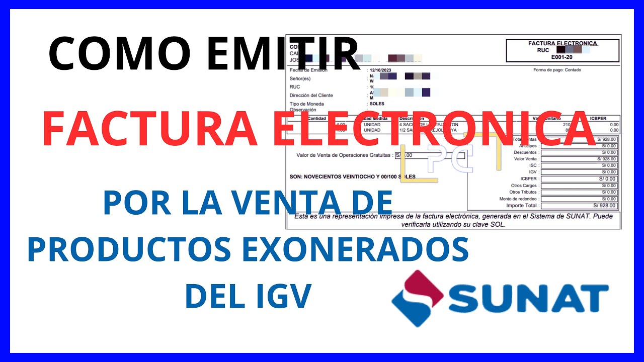 🔵COMO EMITIR FACTURA ELECTRONICA POR VENTA DE PRODUCTOS EXONERADOS DEL ...
