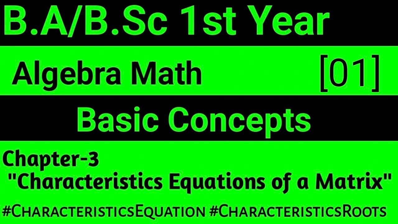 Characteristic Equations Of A Matrix Algebra Math | Basic Of ...