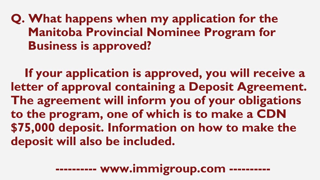 What happens when my application for the MPNP for Business is approved ...