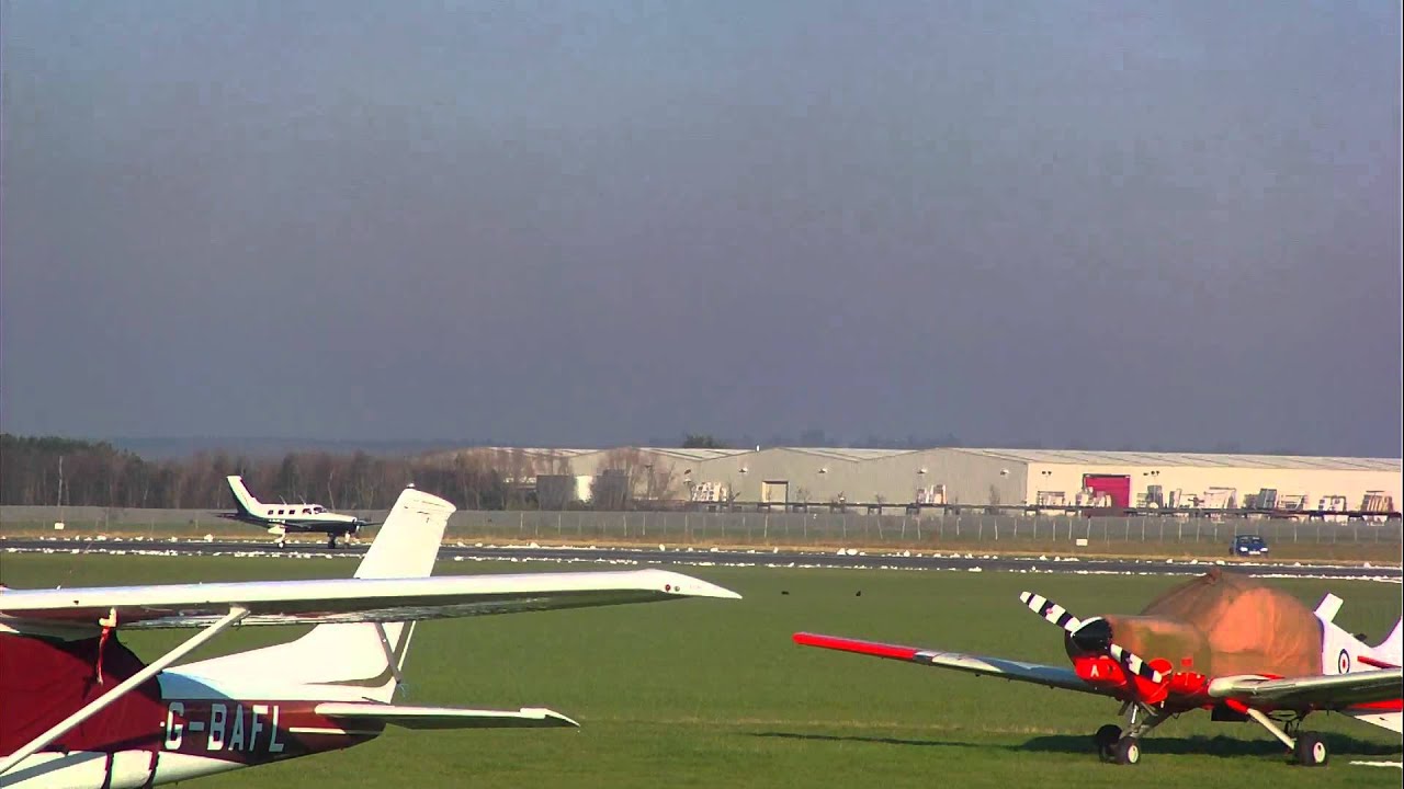 big single prop plane take off - YouTube