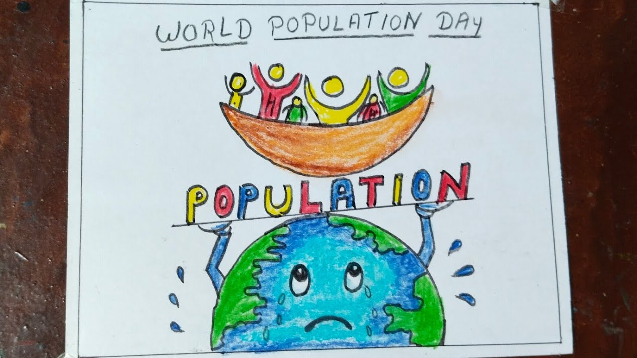 Population Day Drawing Easy Step By Step / World Population Day Drawing ...