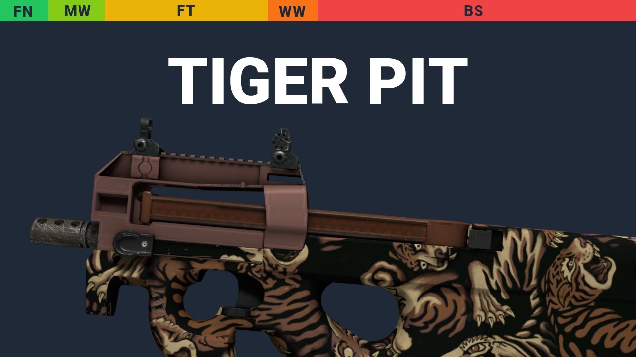 P90 Tiger Pit - Skin Float And Wear Preview - YouTube