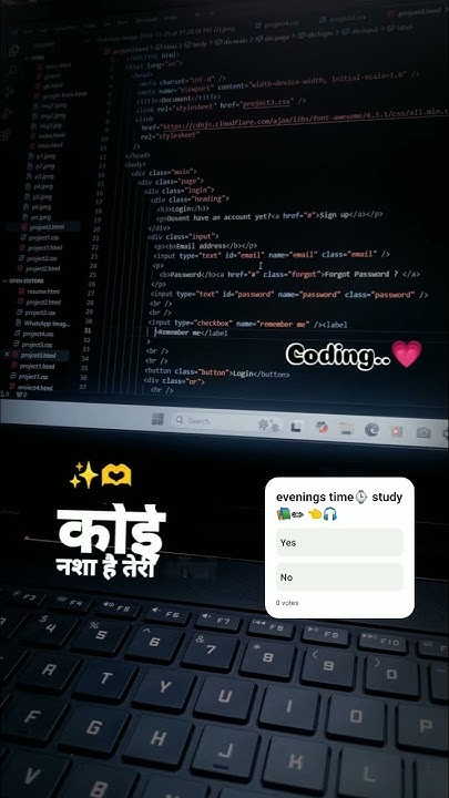 Evenings time⌚study📚 📚 coding🏆 | #shorts #shortvideo👈 #viralvideo👈#viral #programming🎧👈#html # ...