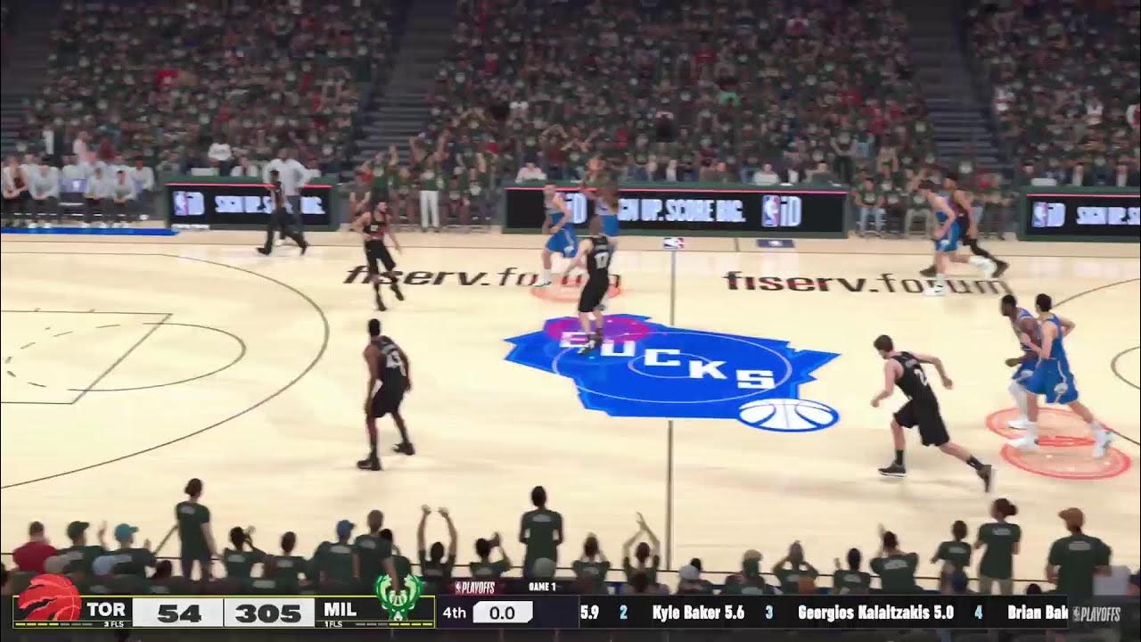 NBA2K25 TORONTO RAPTORS VS MILWAUKEE BUCKS NBA PLAYOFFS ROUND 3 GAME 1 - YouTube