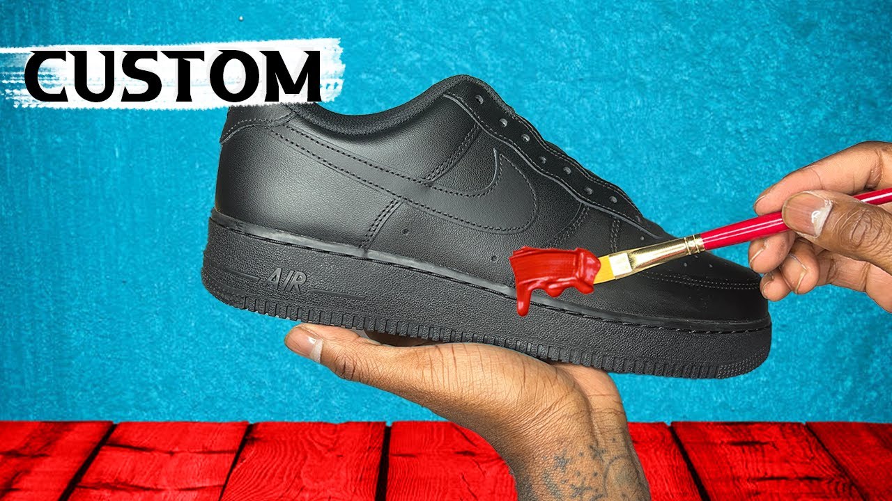 Custom Black Airforce 1's (Satisfying) - YouTube