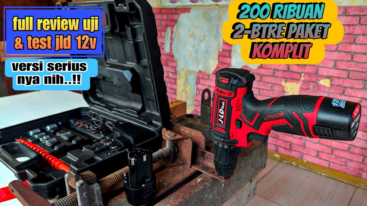 Review bor baterai jld tools 12v paket komplit - YouTube