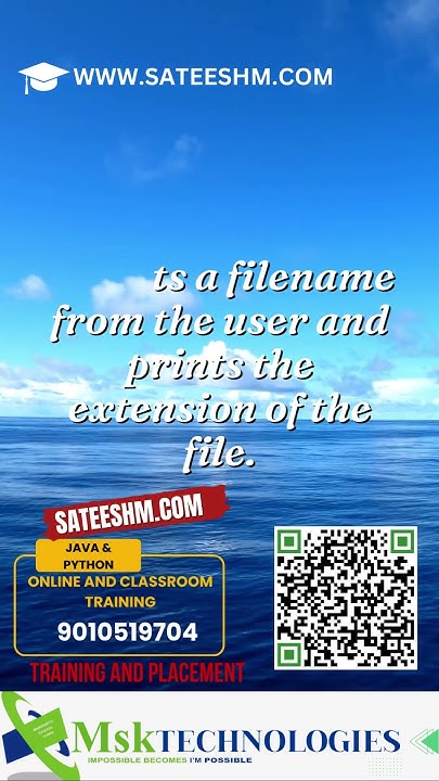 Write A Python Program That Accepts A Filename From The User And Prints The Extension Of The