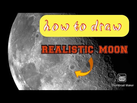 how to draw realistic moon drawing with pencils - YouTube