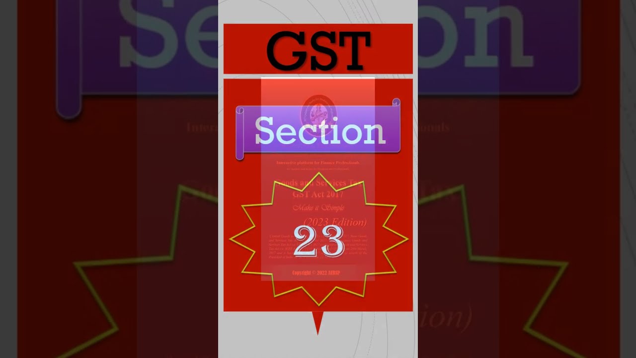 GST Section 23 | GST Book by @AUBSP - YouTube