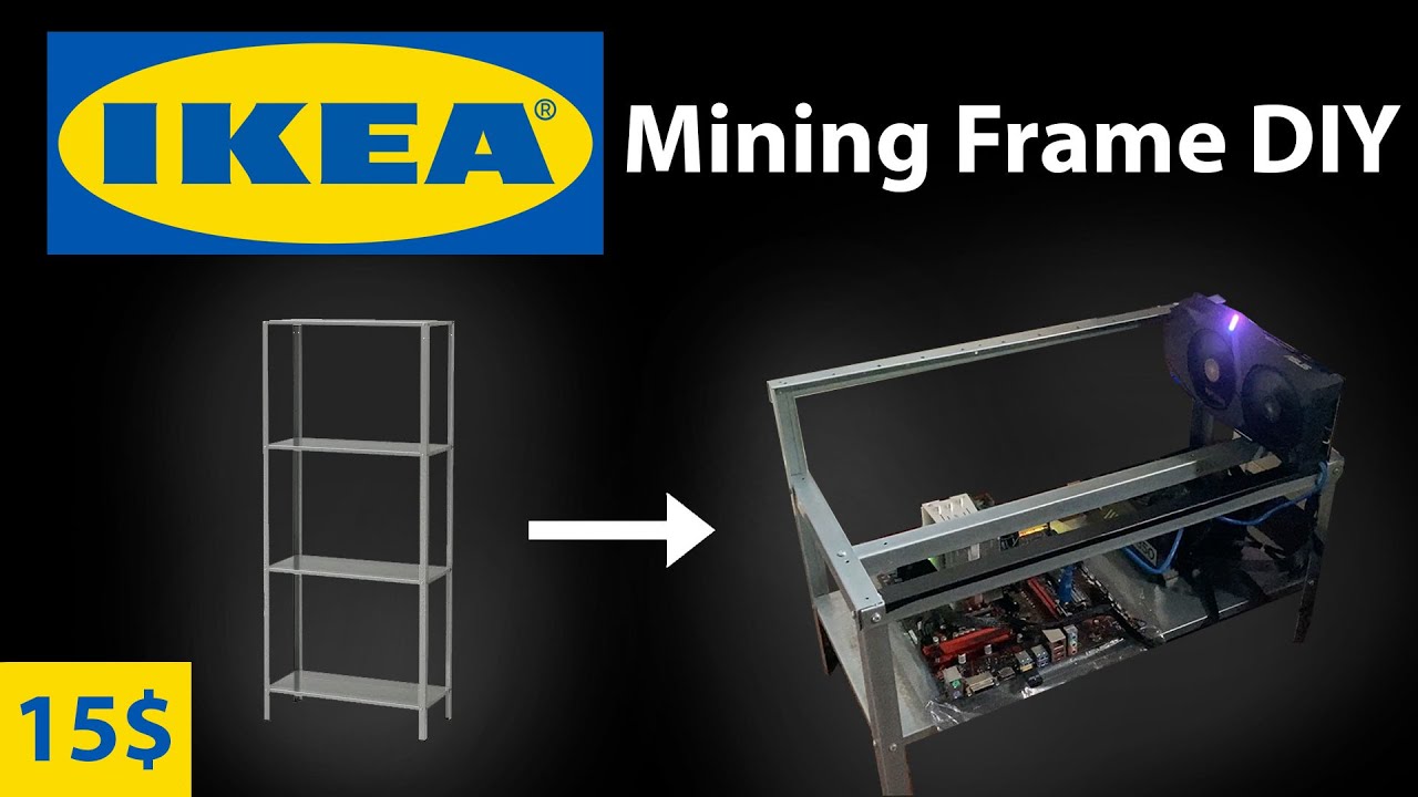 IKEA Hyllis GPU Mining Frame DIY - 15$ 6 GPU Mining Frame - YouTube