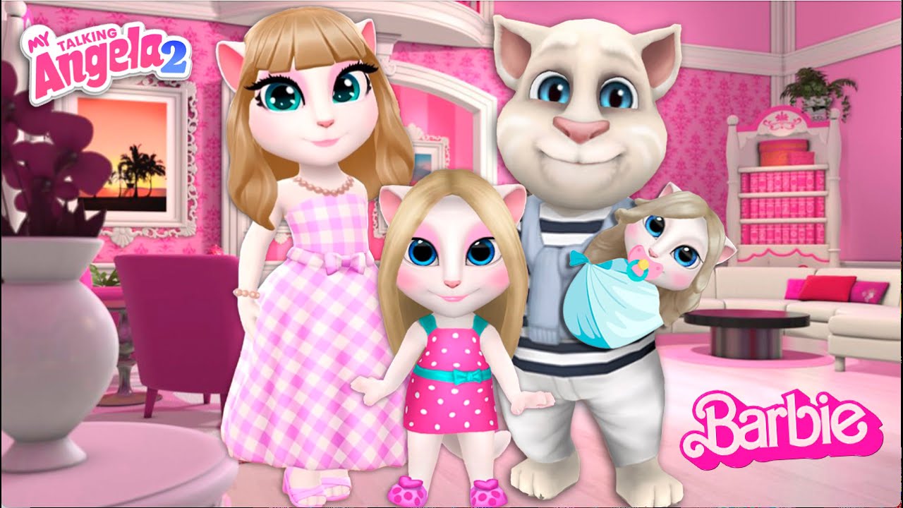 My Talking Angela 2 | Angela Barbie and Tom Ken with his daughters ...