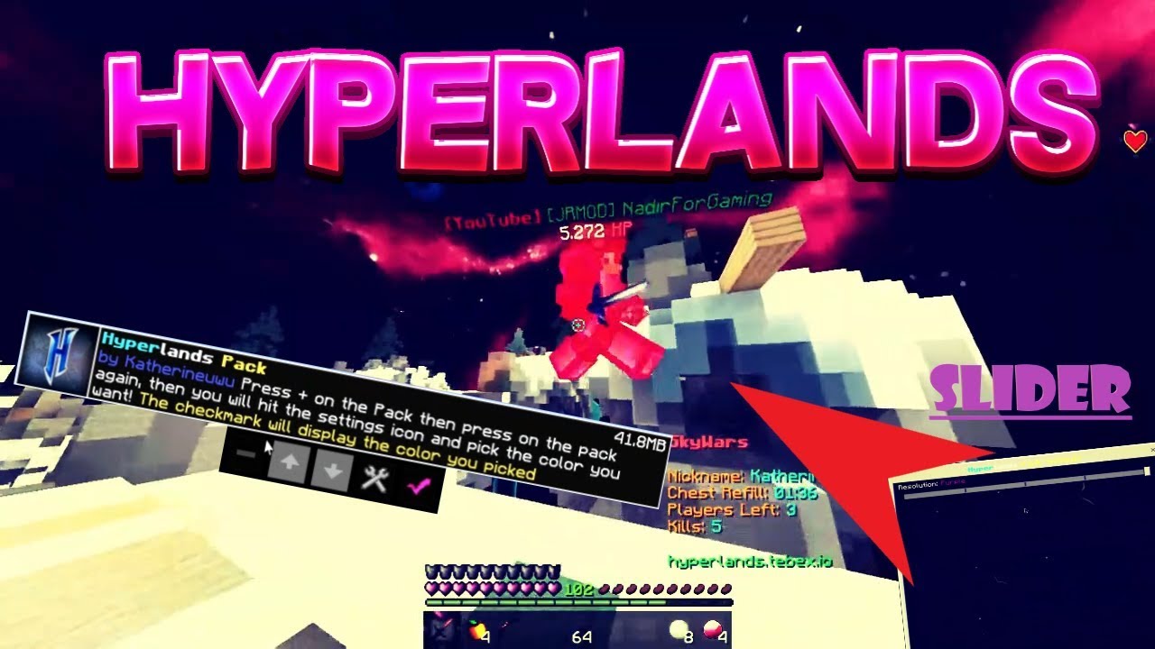 🔥 HYPERLANDS PACK!!! MCPE!!! 🔥 BEST PVP PACK WITH COLOR SLIDER!!🔥 - YouTube