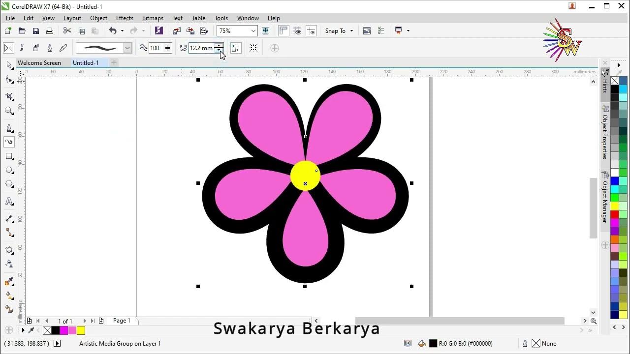 5 MENIT MAHIR MEMBUAT BUNGA DI CORELDRAW - YouTube