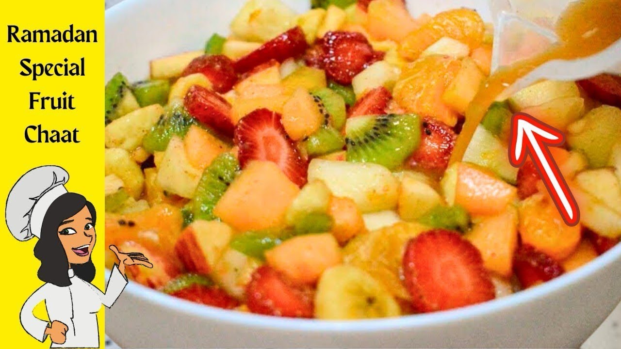 how to make fruit chaat with orange juice | fruit chaat recipe street ...