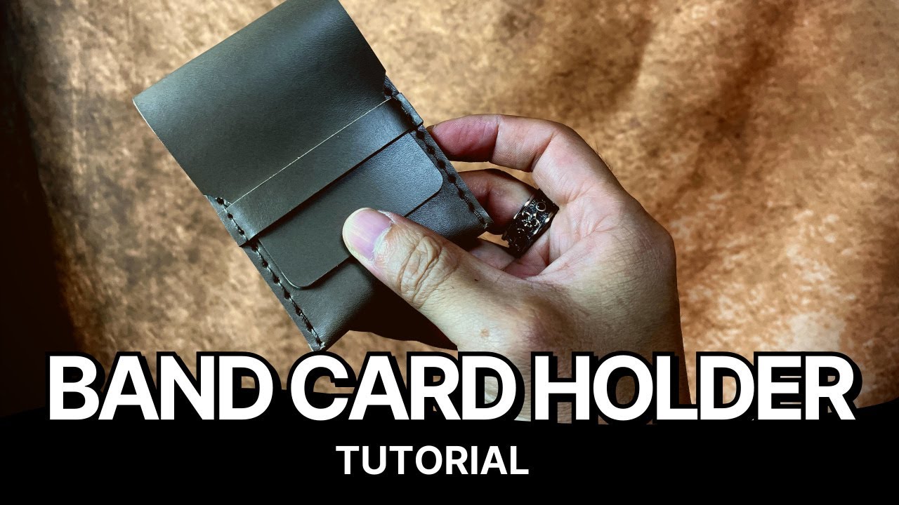 Leathercraft DIY: Handmade Leatherwork Card Case with Flap Cover - YouTube