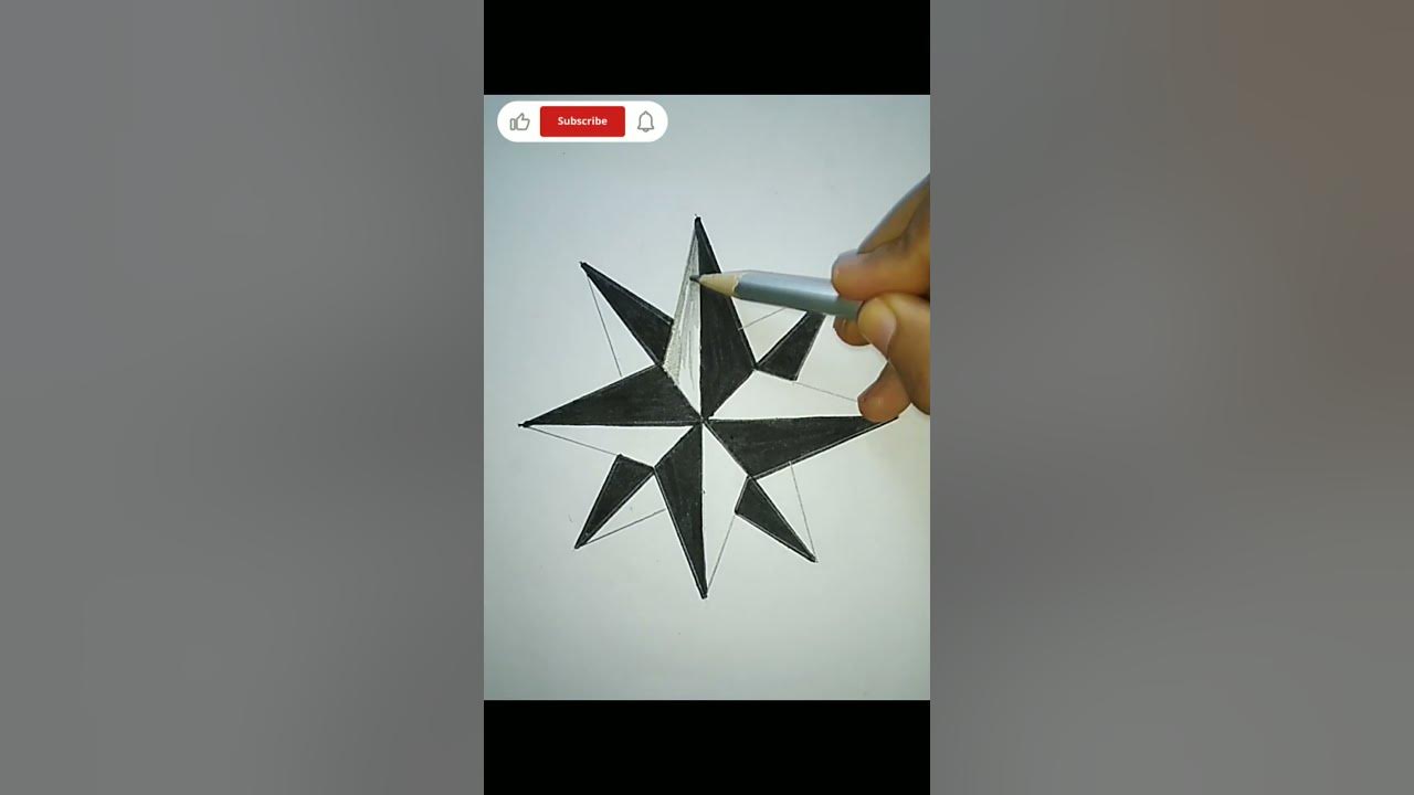 How to draw a 3D star step by step - YouTube