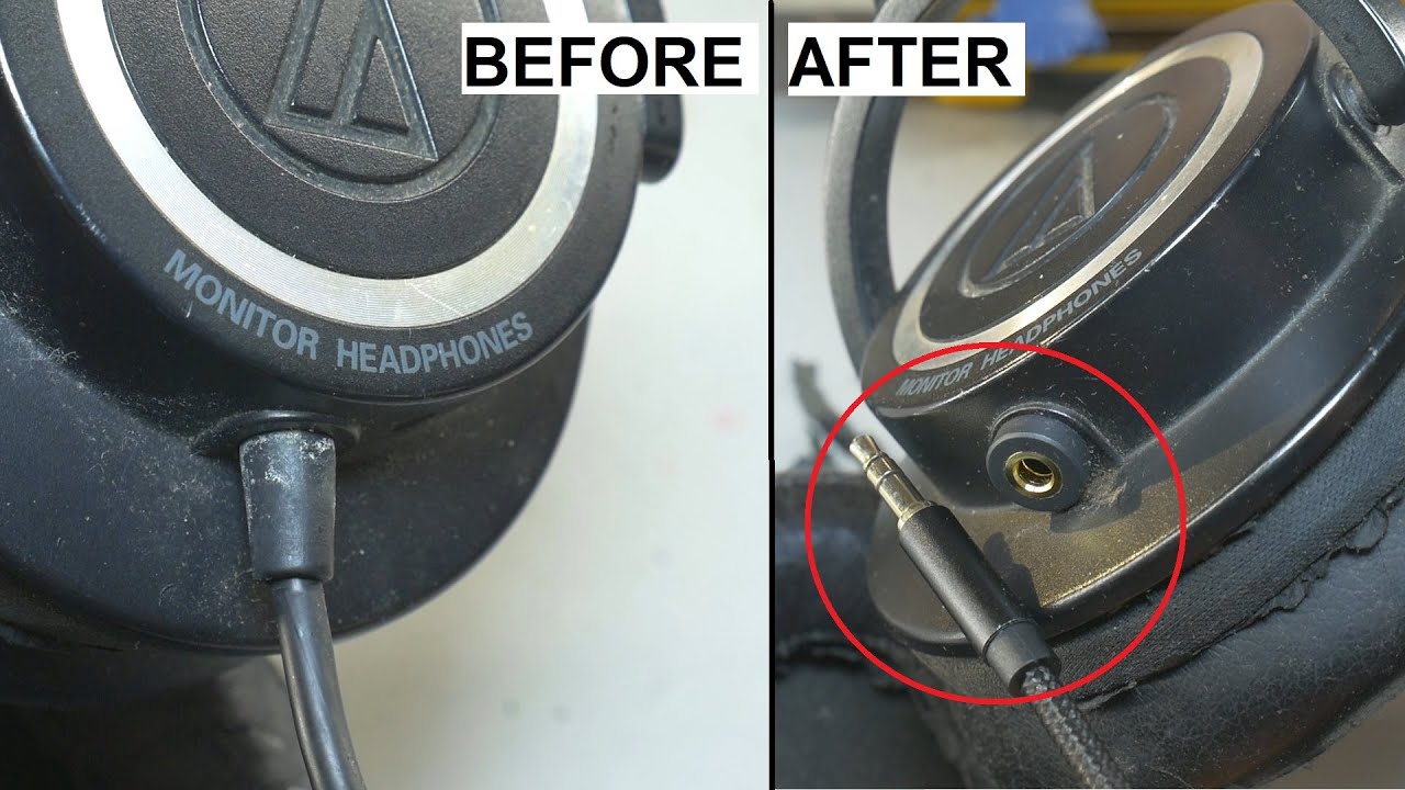 Audio Technica headphones Detachable Cable Mod DIY - YouTube