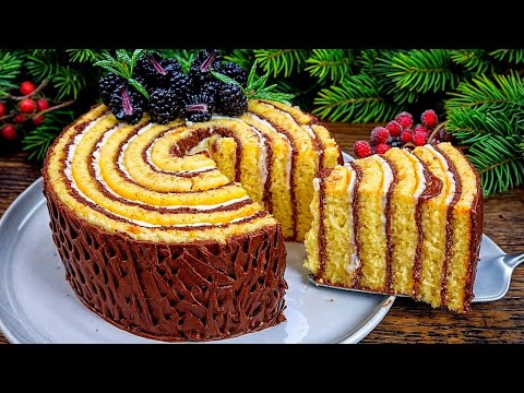 🎄🎂 Büyüleyici Noel keki. Tüm aile için Yılbaşı pastası! Basit ve lezzetli!