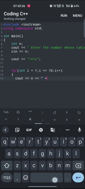 Multiplication Table programming in c++ || Basic programming || #shorts - YouTube