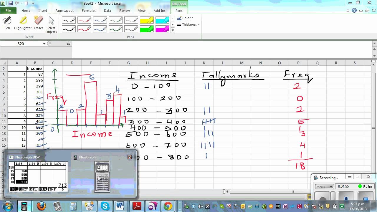 Using graphic calculator to draw histogram and making inference about ...