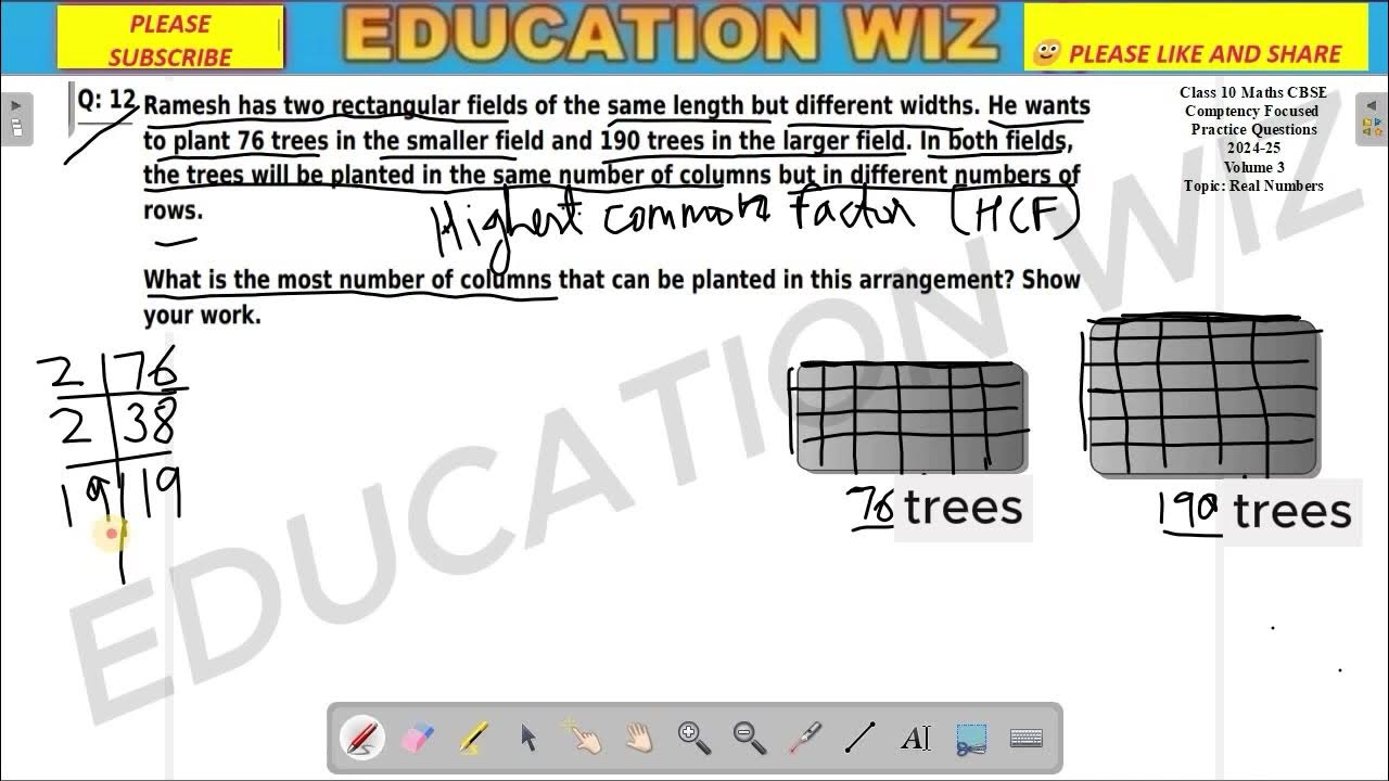 Ramesh has two rectangular fields of the same length but different widths. He wants to plant 76 ...