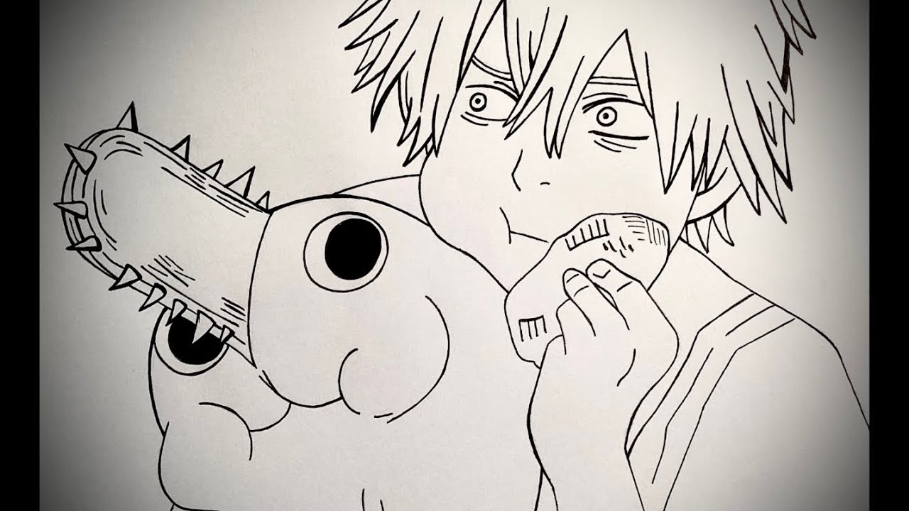 How to draw Denji and Pochita #chainsawman #tutorial - YouTube