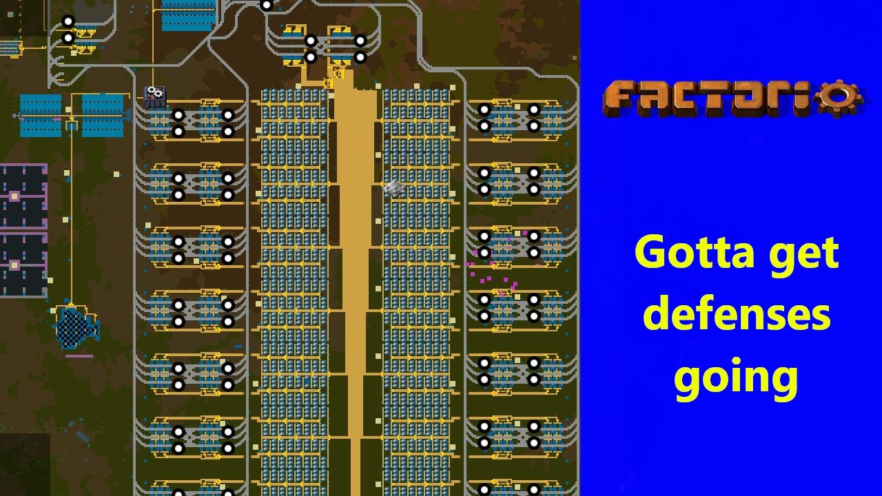 Factorio - Clearing biters and working on defenses - YouTube