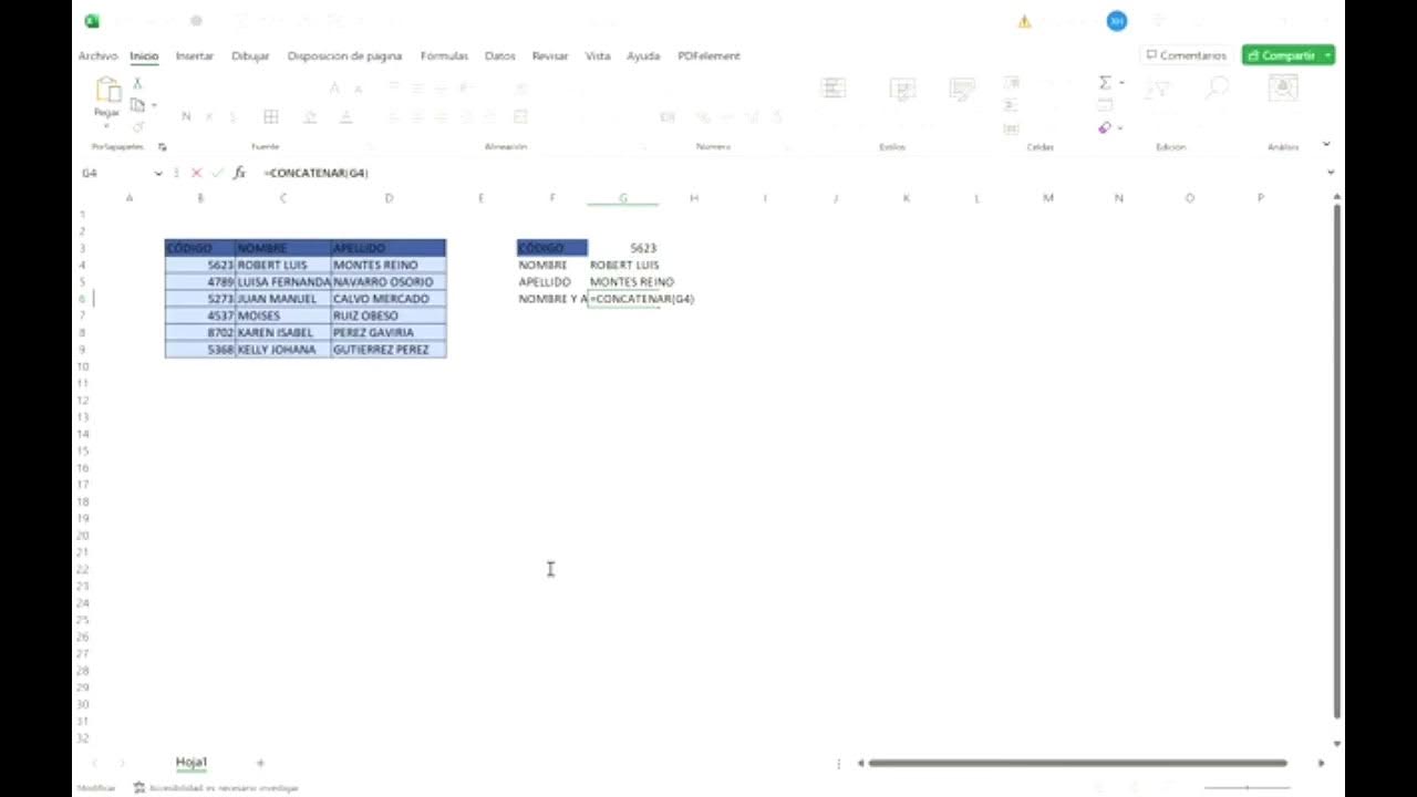 VIDEO EXCEL BUSCARV Y CONCATENAR XINYI - YouTube