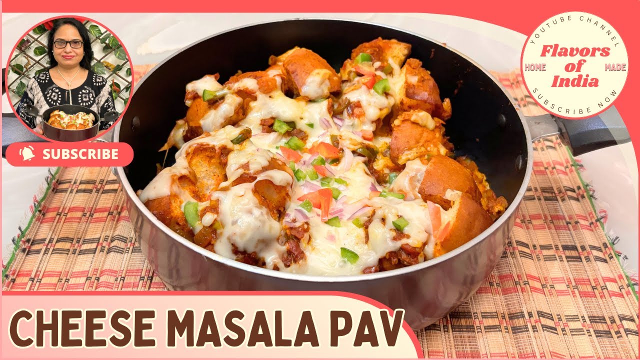 CHEESE MASALA PAV | Pizza Pav | Cheesy Pav Bhaji | Simple | Tasty Snack ...